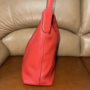 Longchamp | Bags | Authentic Longchamp Red Leather Shoulder Bag | Poshmark
